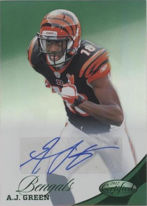 2012 Panini Certified - A.J. Green #29 Mirror Emerald Signatures /5 (AU ...