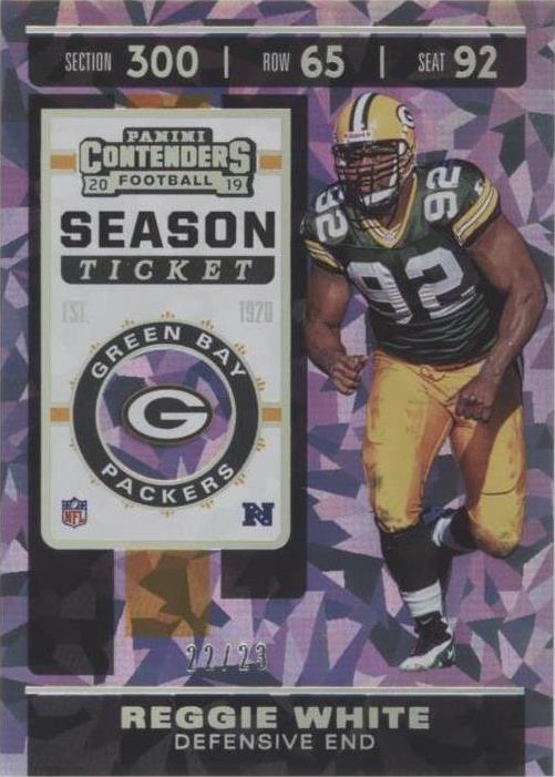 2019 Panini Contenders - Season Ticket Cracked Ice #2 Reggie White /23 ...