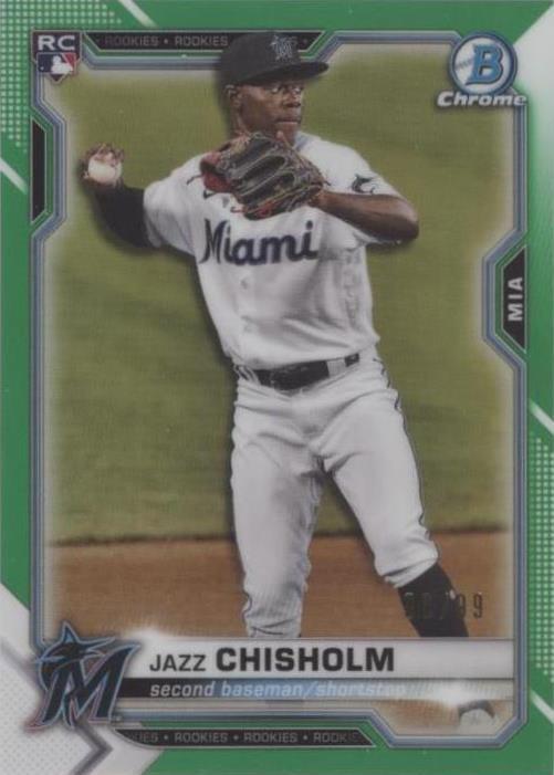 2021 Bowman Chrome - Jazz Chisholm #57 Green Refractor /99 (RC) for sale online | eBay