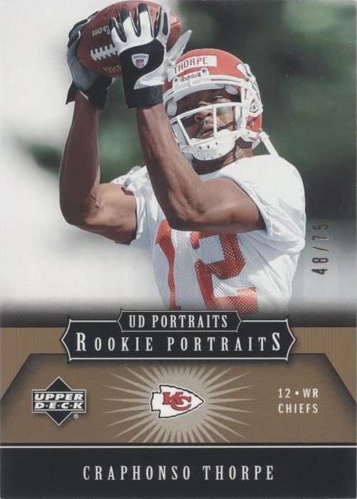 2005 Upper Deck Portraits - Rookie Portraits Craphonso Thorpe #133 Gold ...