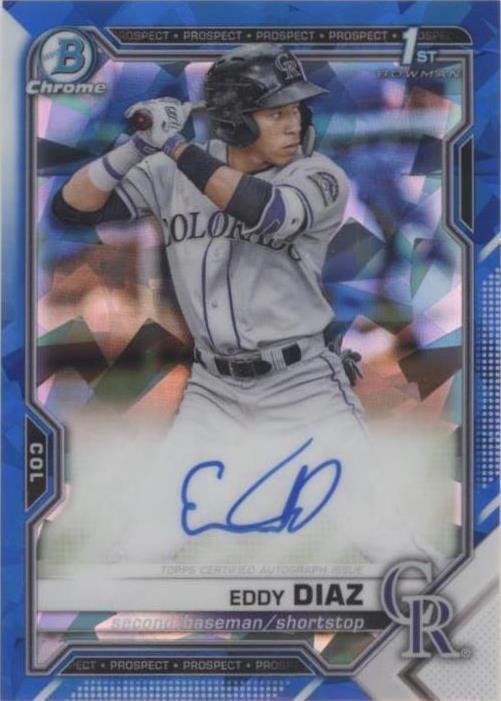 2021 Bowman Sapphire Edition - Chrome Prospects Autograph Eddy Diaz # ...