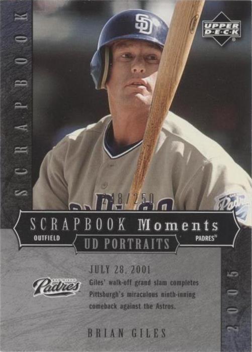 2005 Upper Deck Portraits - Scrapbook Brian Giles #SM-BG Moments /250 ...