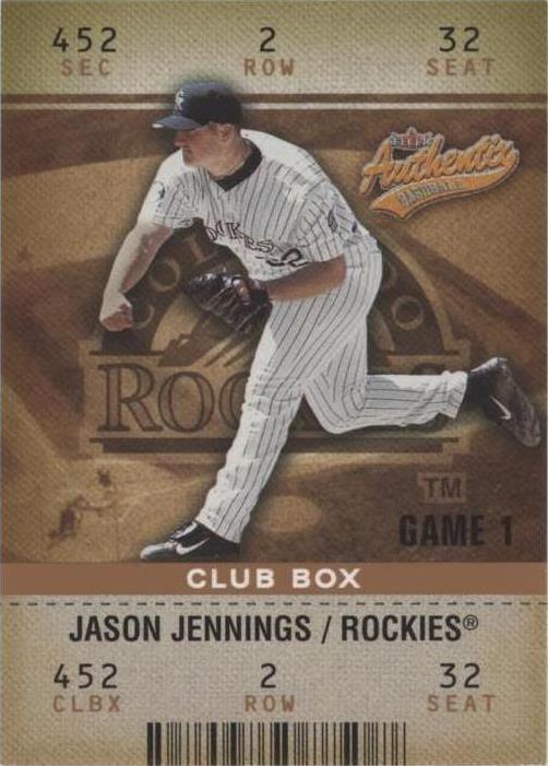 2003 Fleer Authentix - Jason Jennings #3 Club Box /100 for sale online ...