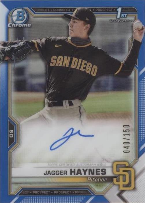 2021 Bowman Chrome - Prospect Autographs Blue Refractor #CPA-JH Jagger ...