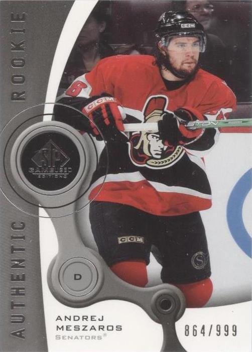 2005-06 SP Game Used Edition - Authentic Rookies #140 Andrej Meszaros ...
