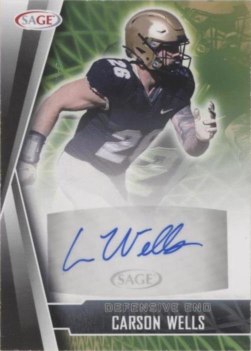 2022 SAGE Low Series - Autographs Black #A-CW Carson Wells (AU, RC) for ...
