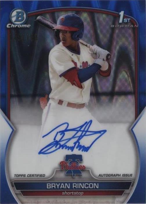 2023 Bowman Chrome - Prospect Autographs Bryan Rincon #CPA-BRN Purple ...