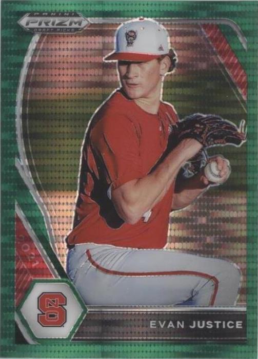 2021 Panini Prizm Draft Picks - Evan Justice #PDP140 Green Pulsar Prizm ...