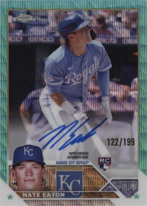 2023 Topps Chrome - Rookie Autographs Nate Eaton #RA-NE Aqua Wave Refractor /199 (AU, RC) for ...