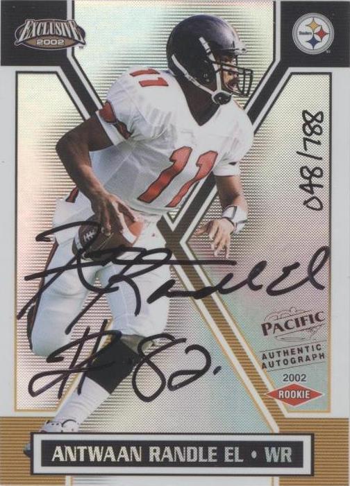 2002 Pacific Exclusive - #198 Antwaan Randle El /788 (AU, RC) for sale ...