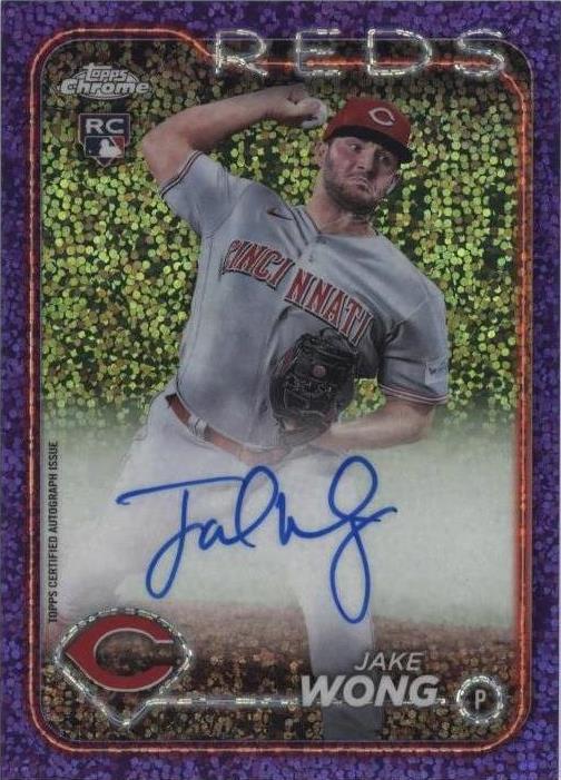 2024 Topps Chrome - Rookie Autographs Jake Wong #RA-JAW Purple Speckle ...