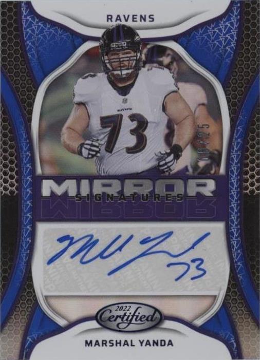 2022 Panini Certified - Mirror Signatures Blue #MS-MY Marshal Yanda /25 ...