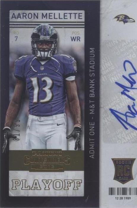 2013 Panini Contenders - Playoff Ticket #101 Aaron Mellette /99 (AU, RC ...