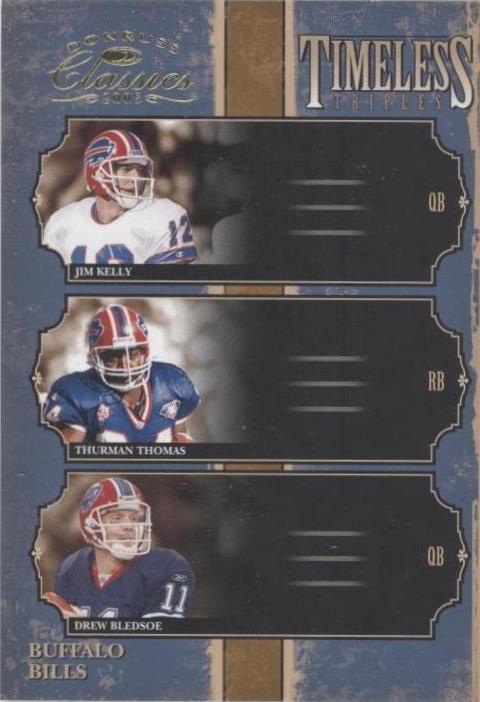 2005 Donruss Classics - Timeless Triples Gold #TT-1 Jim Kelly, Drew ...