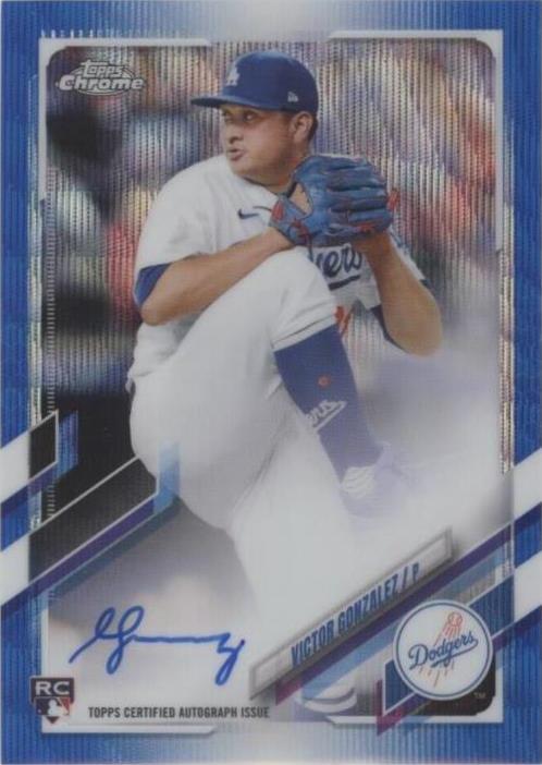 2021 Topps Chrome - Rookie Autographs Blue Wave Refractor #RA-VG Victor Gonzalez /150 (AU, RC ...