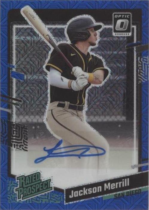 2023 Panini Donruss - Optic Rated Prospect Signatures Blue Mojo Prizm #RPS-JM Jackson Merrill ...