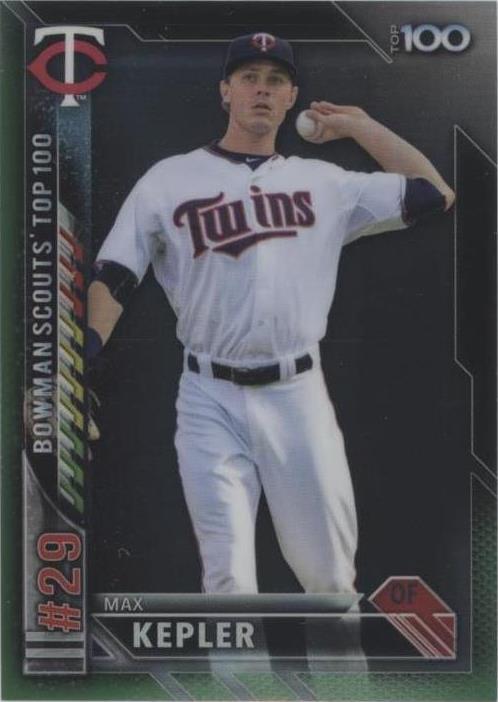 2016 Bowman - Bowman Scouts' Top 100 Green Refractor #BTP-29 Max Kepler ...