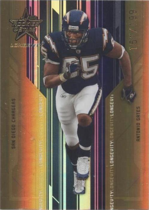 2005 Leaf Rookies & Stars Longevity - Gold #79 Antonio Gates /199 for ...