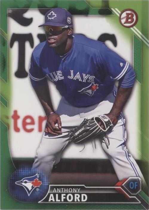 2016 Bowman Draft - Top Prospects Green #BD-170 Anthony Alford /99 (RC ...