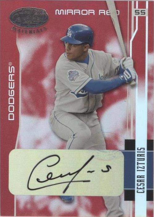 2003 Leaf Certified Materials - Mirror Red Signatures #88 Cesar Izturis ...
