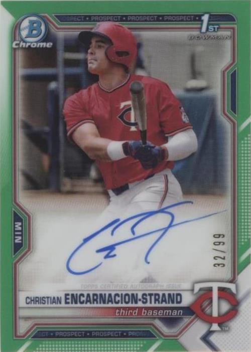 2021 Bowman Draft - Chrome Draft Pick Autographs Green Refractor #CDA ...