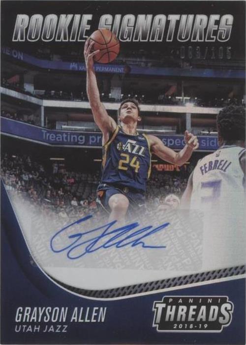 2018-19 Panini Threads - Rookie Signatures Premium #23 Grayson Allen ...