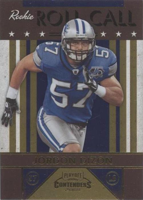 2008 Playoff Contenders - Rookie Roll Call Gold #29 Jordon Dizon /100 ...