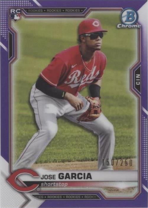 2021 Bowman Chrome - Purple Refractor #14 Jose Garcia /250 (RC) for ...