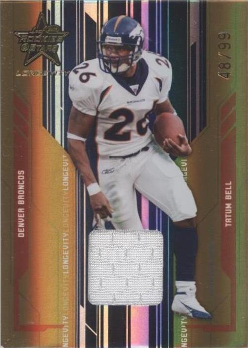 2005 Leaf Rookies & Stars Longevity - Gold Materials #31 Tatum Bell /99 (MEM) for sale online | eBay