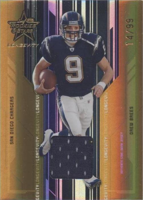 2005 Leaf Rookies & Stars Longevity - Gold Materials #80 Drew Brees /99 (MEM) for sale online | eBay