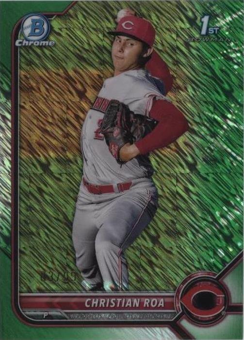 2022 Bowman - Chrome Prospects Christian Roa #BCP-130 Green Shimmer ...