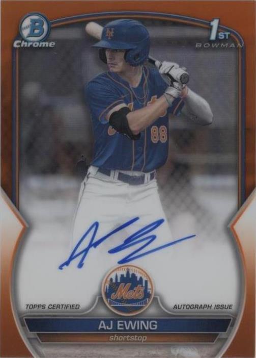 2023 Bowman Draft - Chrome Prospect Autographs AJ Ewing #CDA-AE Orange ...