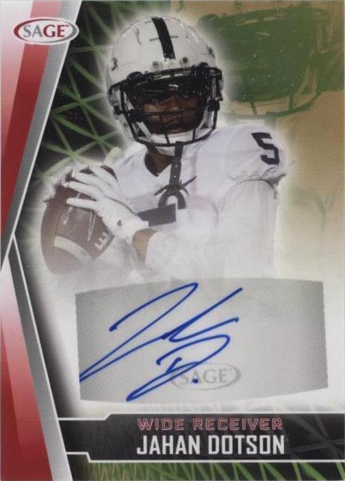2022 SAGE High Series - Autographs Jahan Dotson #A-JD3 Red (AU, RC) for ...