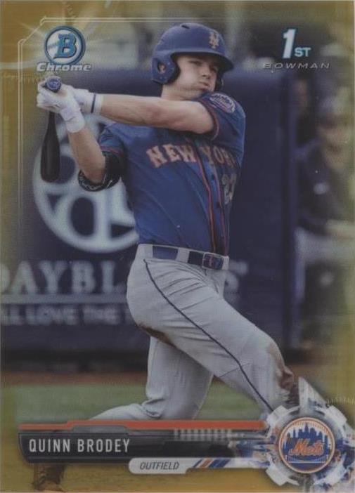 2017 Bowman Draft - Chrome Gold Refractor #BDC-24 Quinn Brodey /50 (RC ...