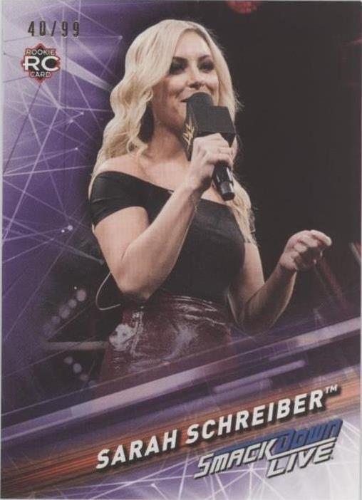 2019 Topps WWE Smackdown - Purple #46 Sarah Schreiber /99 (RC) for sale ...