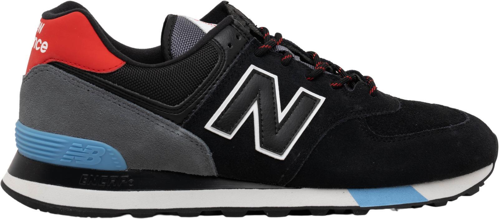 Size 14 - New Balance 574 Black Velocity Red for sale online | eBay