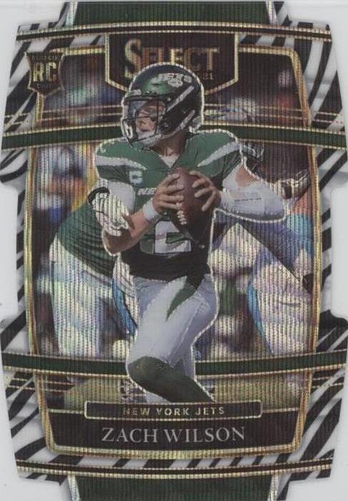 2021 Panini Select - Concourse Zach Wilson #44 Zebra Prizm Die-Cut (RC ...