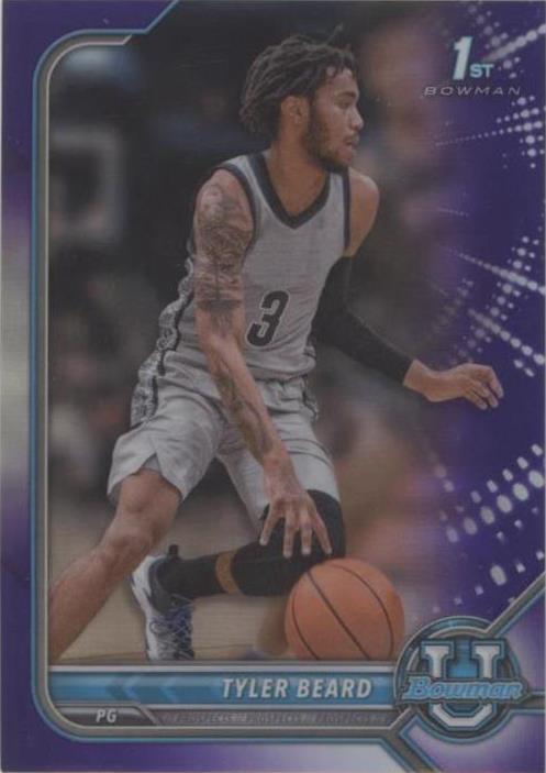 2021-22 Bowman University - Tyler Beard #19 Purple Refractor /299 (RC ...