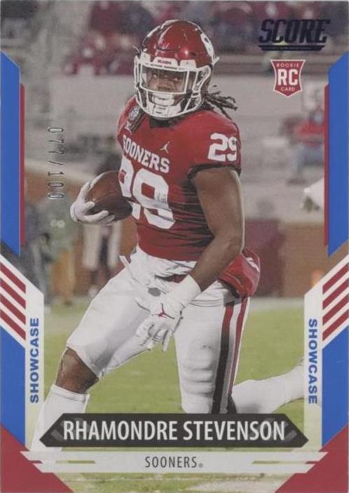 2021 Score - Rookies Showcase #386 Rhamondre Stevenson /100 (RC) for ...