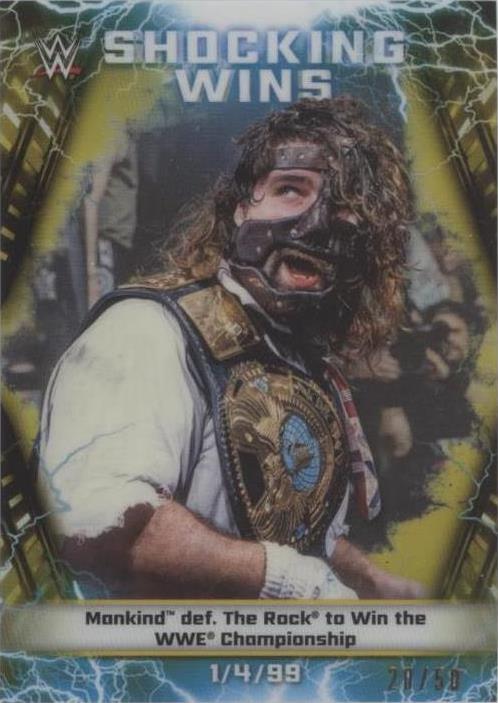2020 Topps Chrome WWE - Shocking Wins Gold Refractor #SW-6 Mankind /50 ...