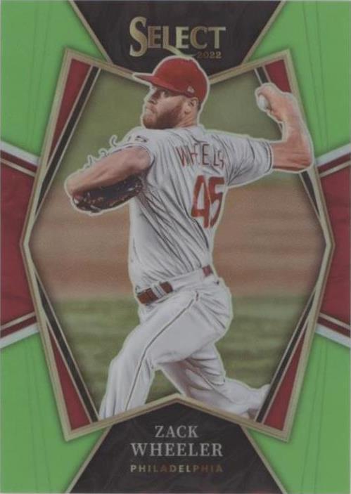 2022 Panini Select - Premier Level Neon Green Prizm #187 Zack Wheeler ...