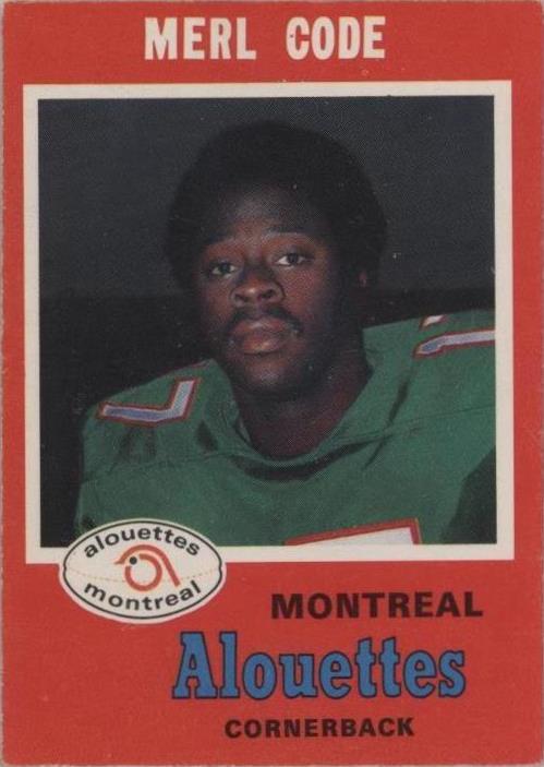 1971 O-Pee-Chee Canadian Football League - #105 Merl Code (RC) for sale ...
