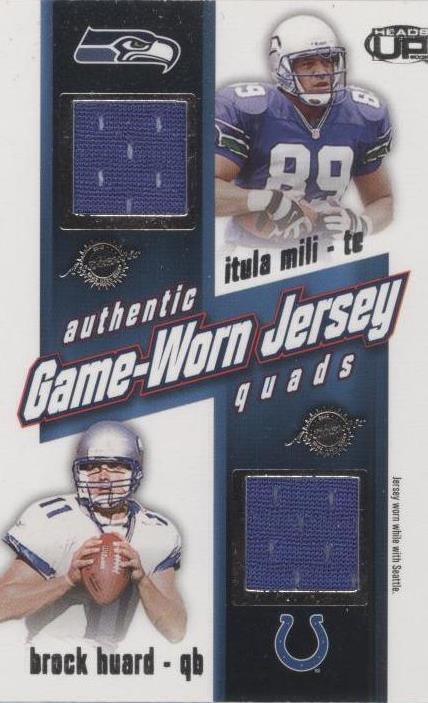 2002 Pacific Heads Up - Game Worn Jersey Quads Brock Huard, James ...