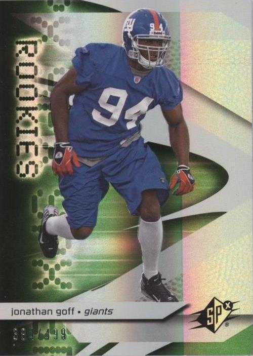 2008 SPx - Rookies Jonathan Goff #112 Green /499 (RC) for sale online ...