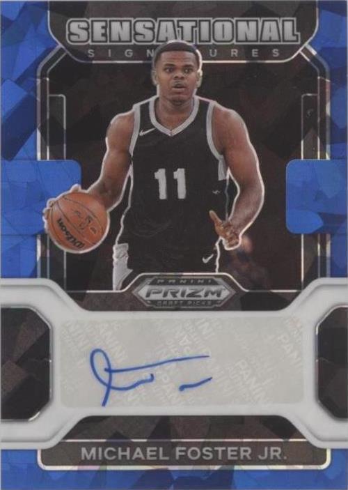 2022-23 Panini Prizm Draft Picks - Sensational Signatures Michael Foster Jr. #SS-MFJ Blue Ice ...