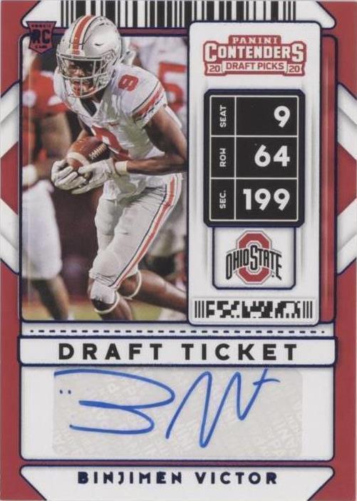 2020 Panini Contenders Draft Picks - College Ticket Autographs Binjimen ...