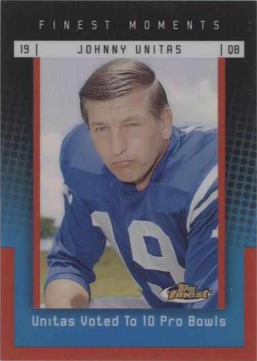 2006 Topps Finest - Finest Moments Johnny Unitas Red Refractor #JU8 ...