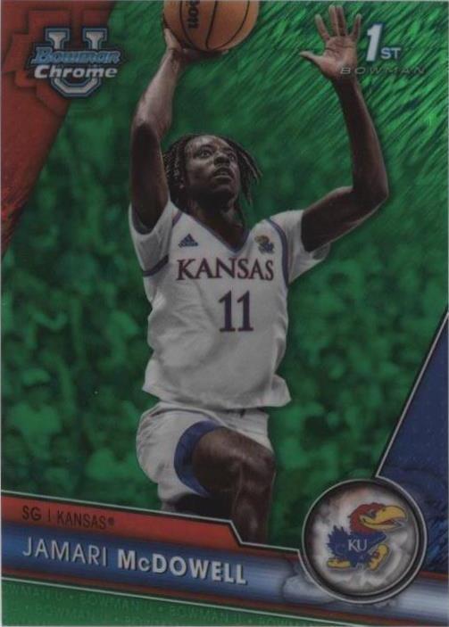 2023-24 Bowman University Chrome - Jamari McDowell #40 Green Shimmer ...