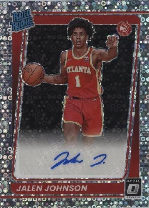 2021-22 Panini Donruss Optic - Rated Rookie Fast Break Prizm Signatures #181 Jalen Johnson (AU ...