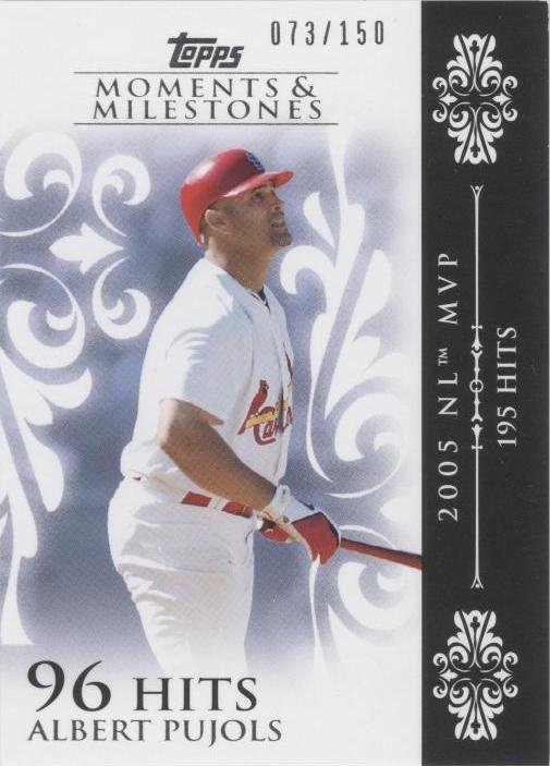 2008 Topps Moments & Milestones - 2005 NL MVP - 195 Hits #13-96 Albert ...